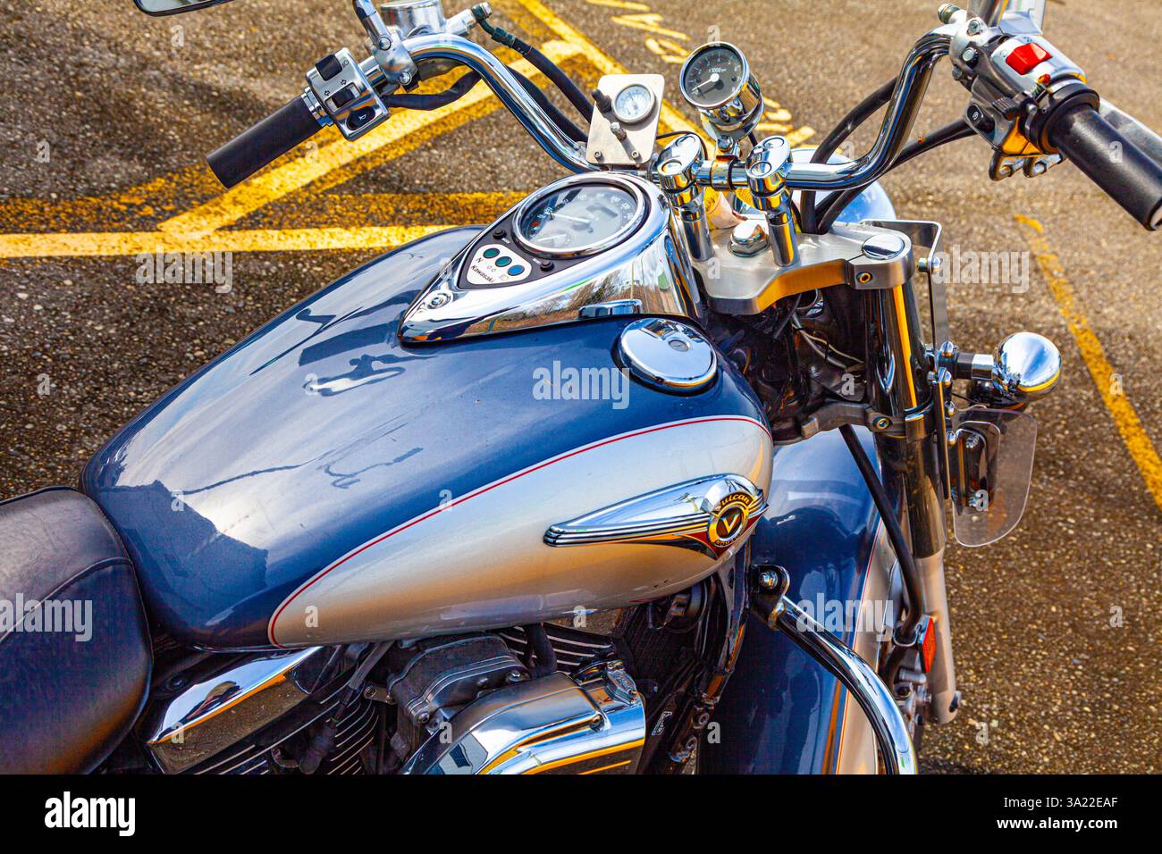 Detail of a Kawasaki Vulcan Nomad motorcycle Stock Photo - Alamy