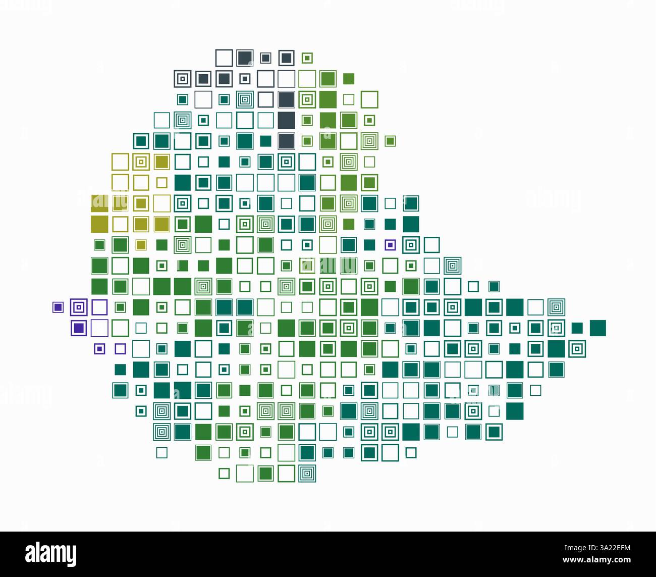 Ethiopia, shape of the country built of colored cells. Digital style ...