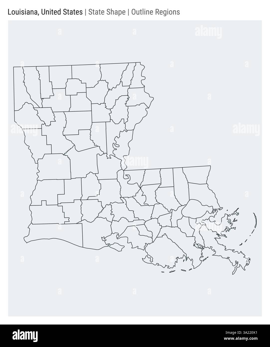 Louisiana, United States. Simple vector map. State shape. Outline ...
