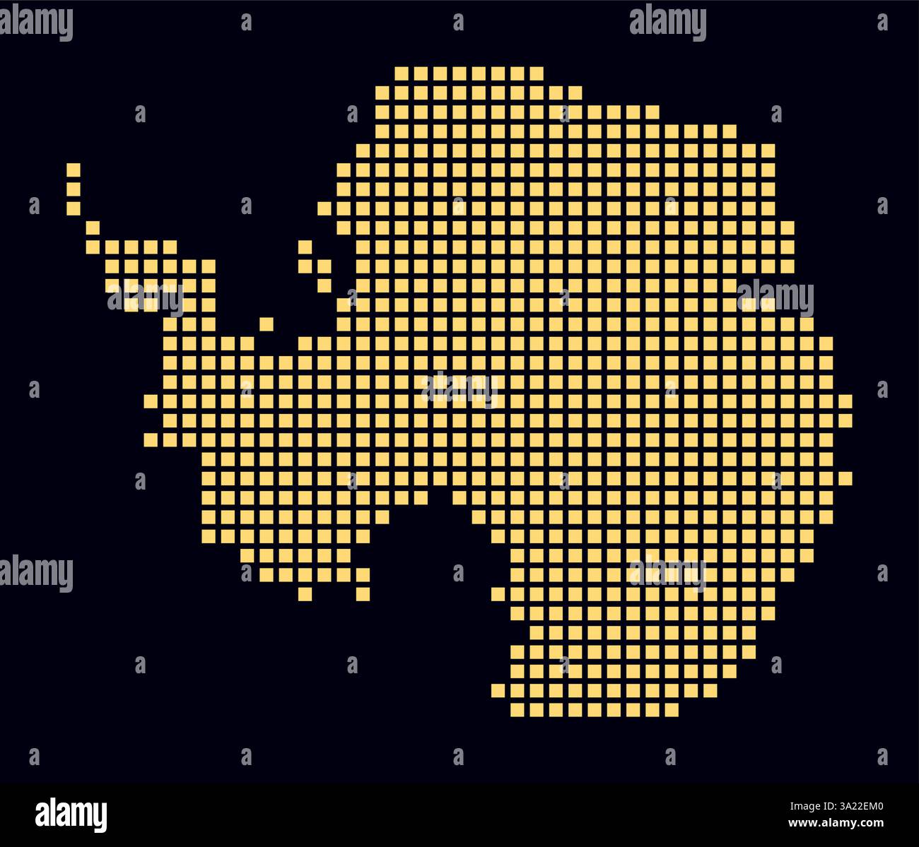 Antarctica dotted map. Digital style map of the country on dark background. Antarctica shape ...