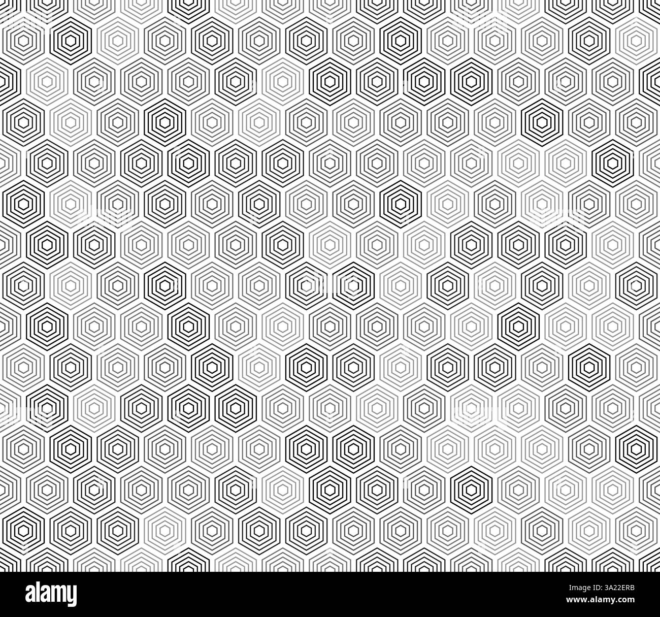 Pattern of hexagon shapes. Hexagon stacked mosaic cells. Grey color tones. Hexagon cells ...