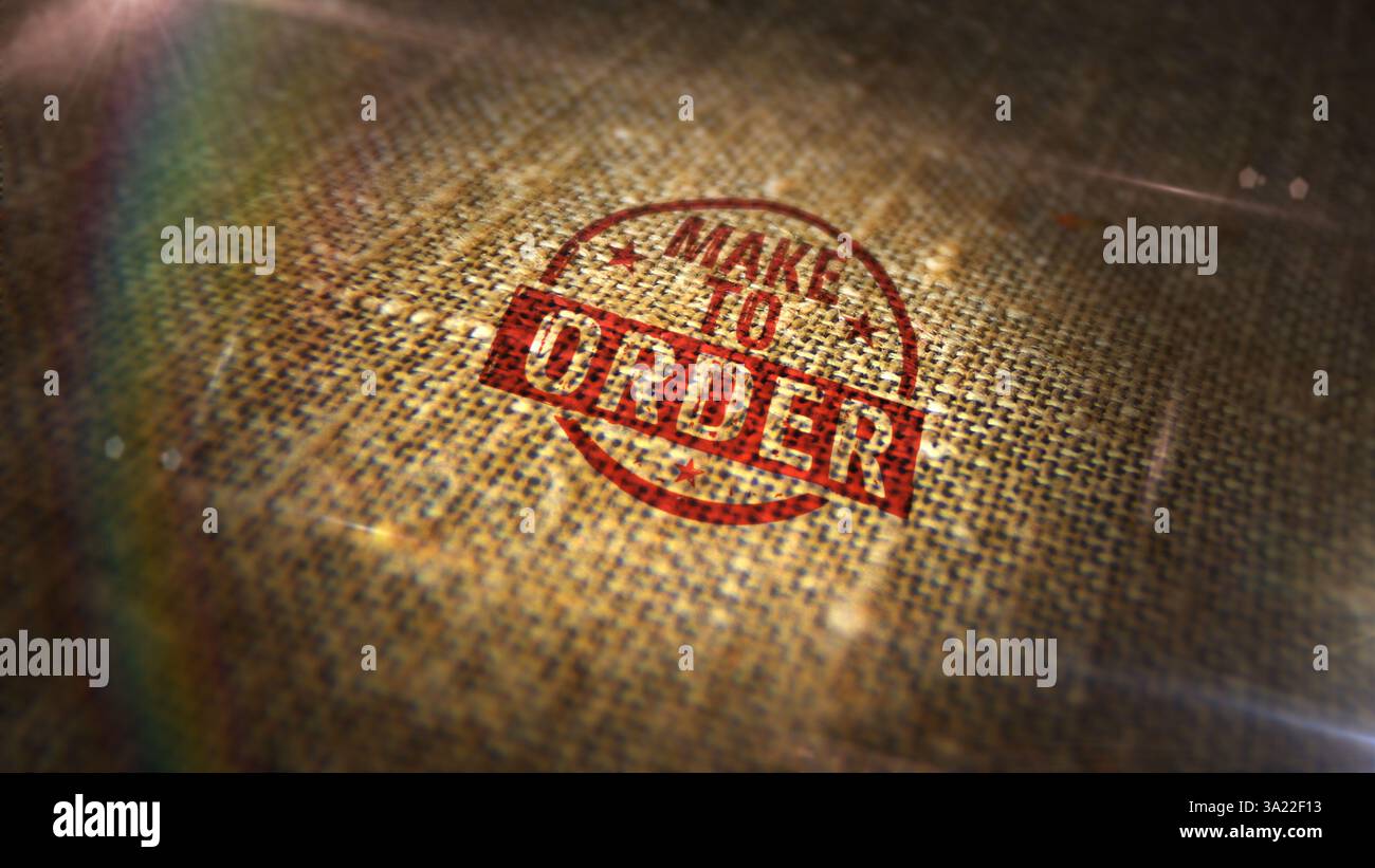 Make to order and custom made stamp printed on linen sack. Handmade ...