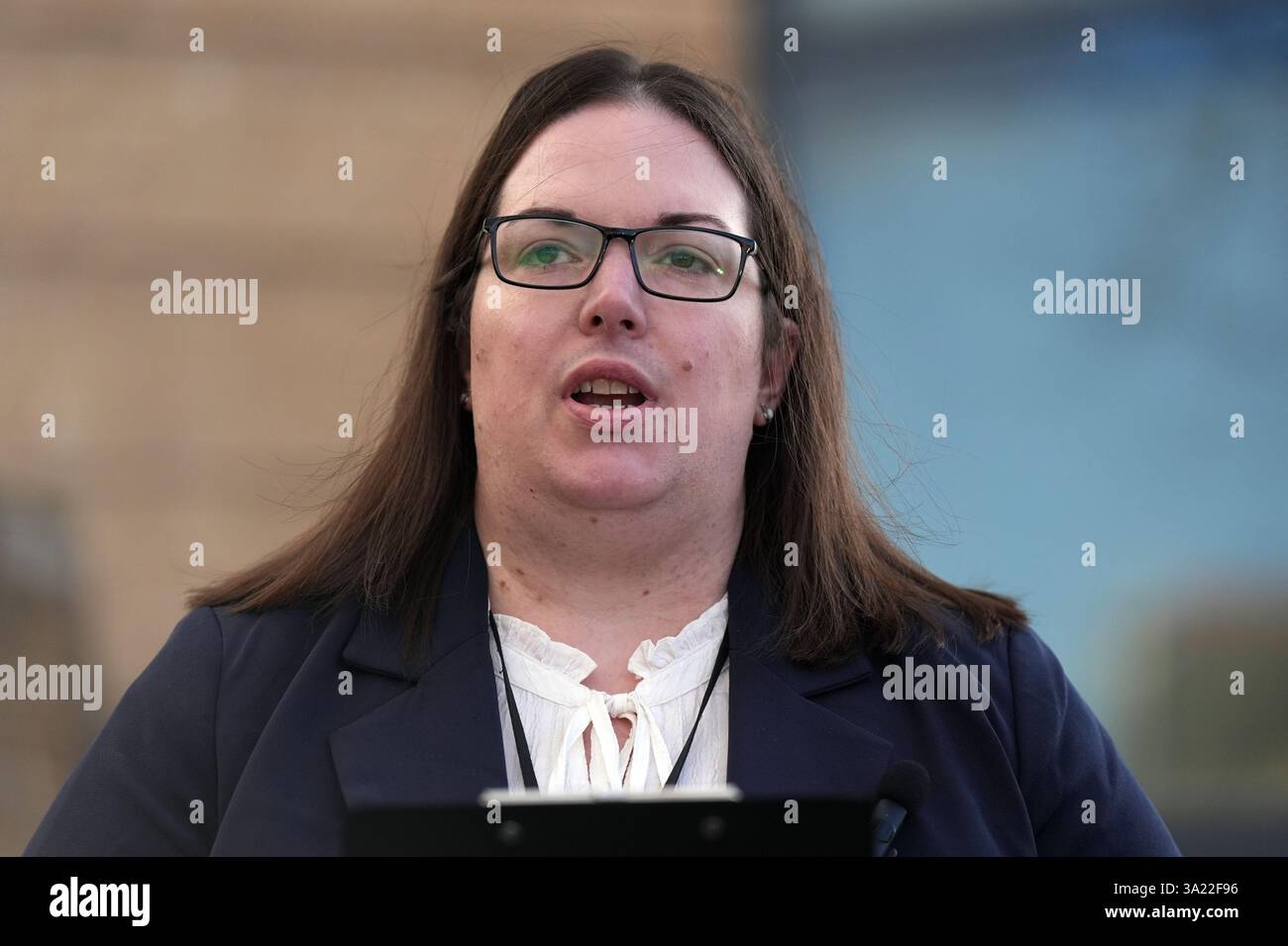 Lisa Kiff from the Crown Prosecution Service speaking outside Cambridge ...