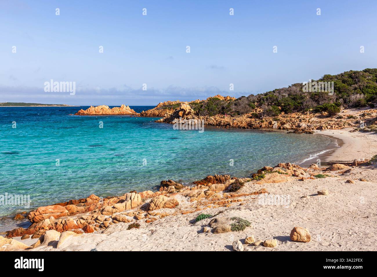 Caprera island in Maddalena Archipelago, Sardinia, Italy. Cala Andreani ...