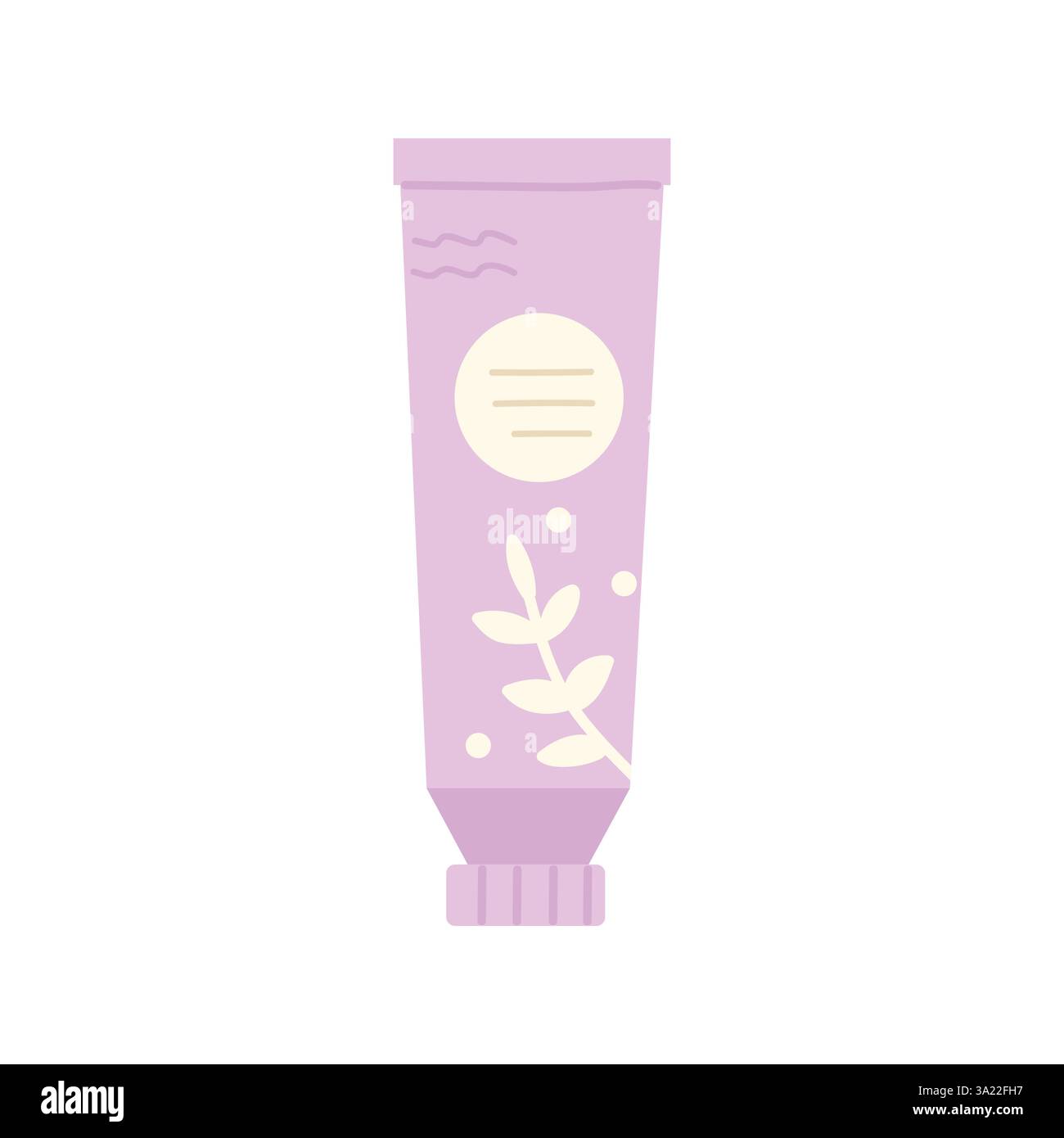 A modern, stylish purple cream tube featuring a beautiful floral design ...