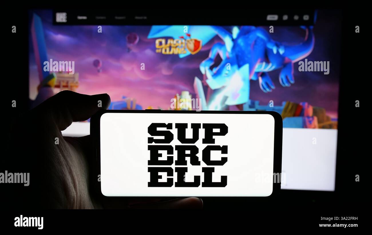 In this photo illustration, a cellphone with the logo of Finnish video ...