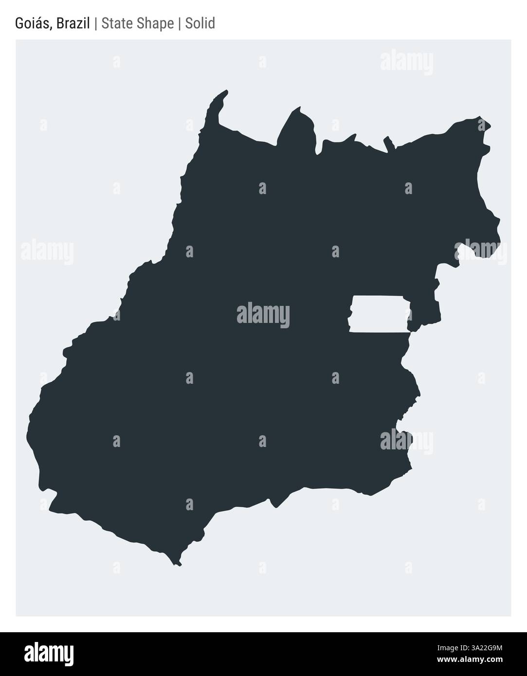 Goias, Brazil. Simple vector map. State shape. Solid style. Border of ...
