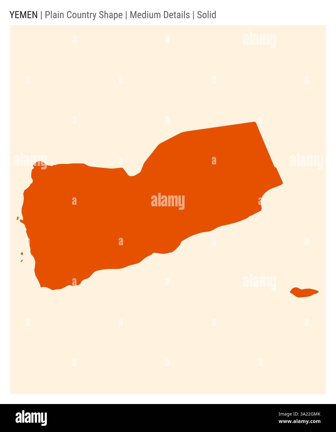 Yemen plain country map. Medium details. Solid style. Shape of Yemen ...