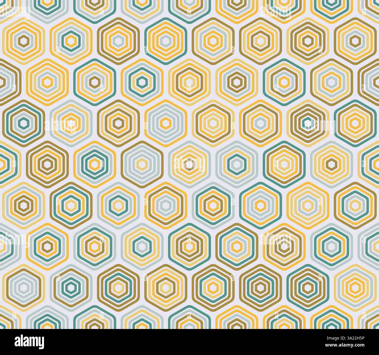 Geometric pattern. Bold rounded stacked hexagons mosaic pattern. Honeycomb cells. Multiple tones ...