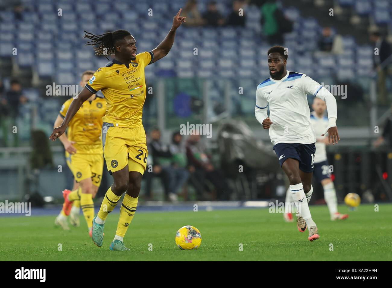 Oumar Solet of Udinese and Boulaye Dia of Lazio seen in action during ...