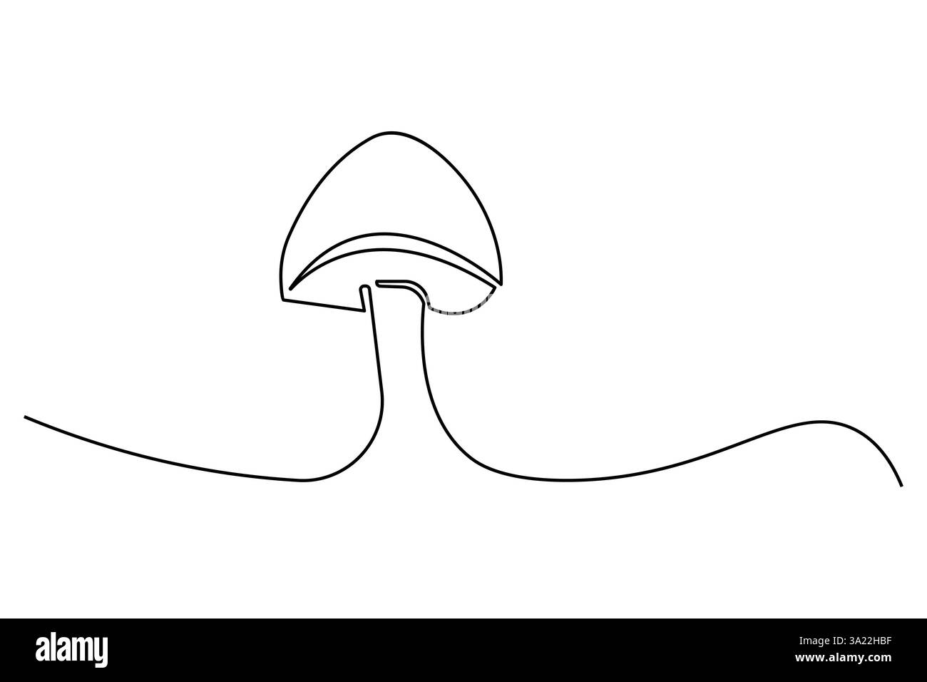 Mushroom continuous single line art and isolated outline vector ...