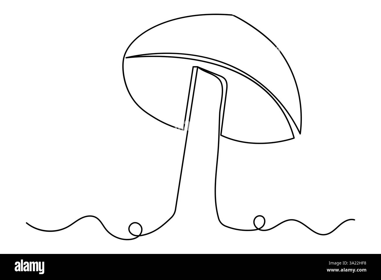 Mushroom continuous single line art and isolated outline vector ...