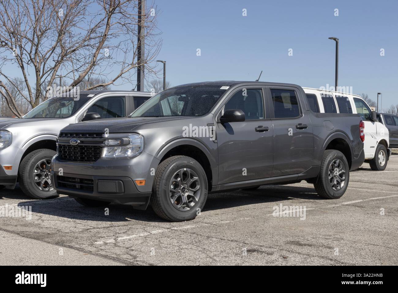 Fishers - March 9, 2025: Ford Maverick Hybrid XLT pickup display at a ...