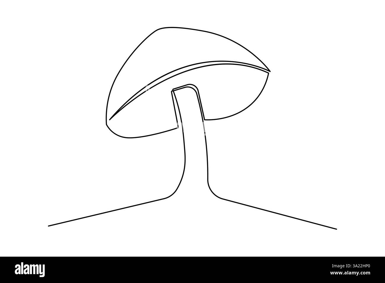 Mushroom continuous single line art and isolated outline vector ...