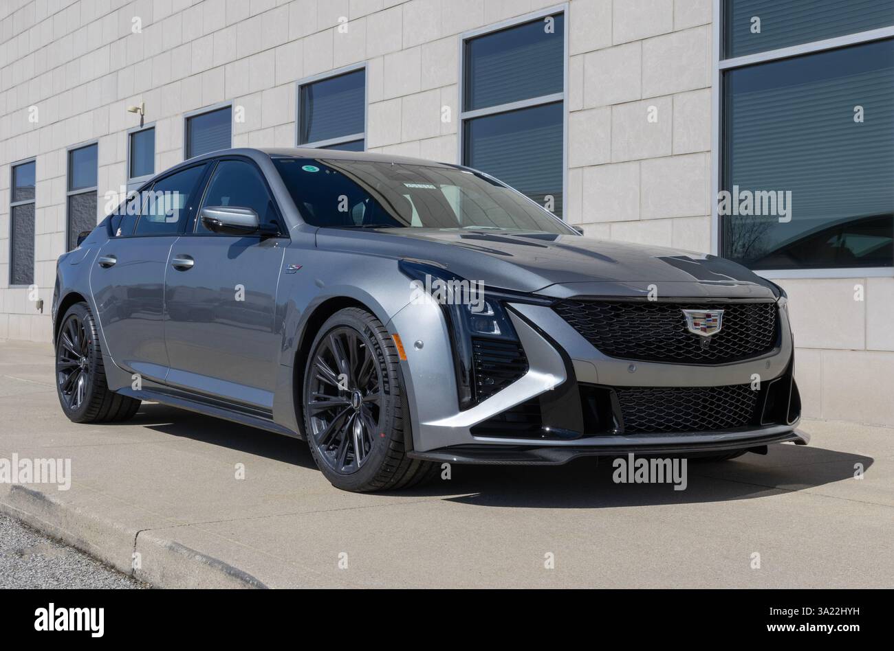 Fishers - March 9, 2025: Cadillac CT5 V-Series Blackwing display. Cadillac offers the CT5 ...