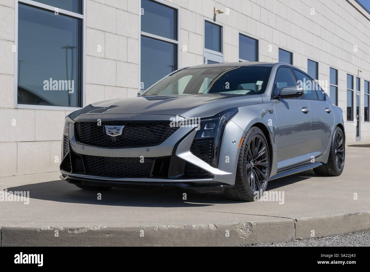 Fishers - March 9, 2025: Cadillac CT5 V-Series Blackwing display. Cadillac offers the CT5 ...
