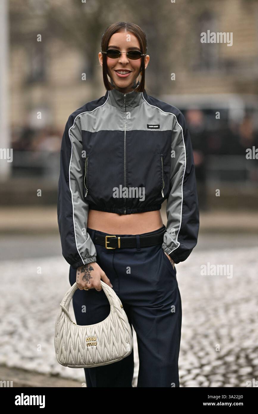 Paris, France. 11th Mar, 2025. Young Miko arriving at Miu Miu show ...
