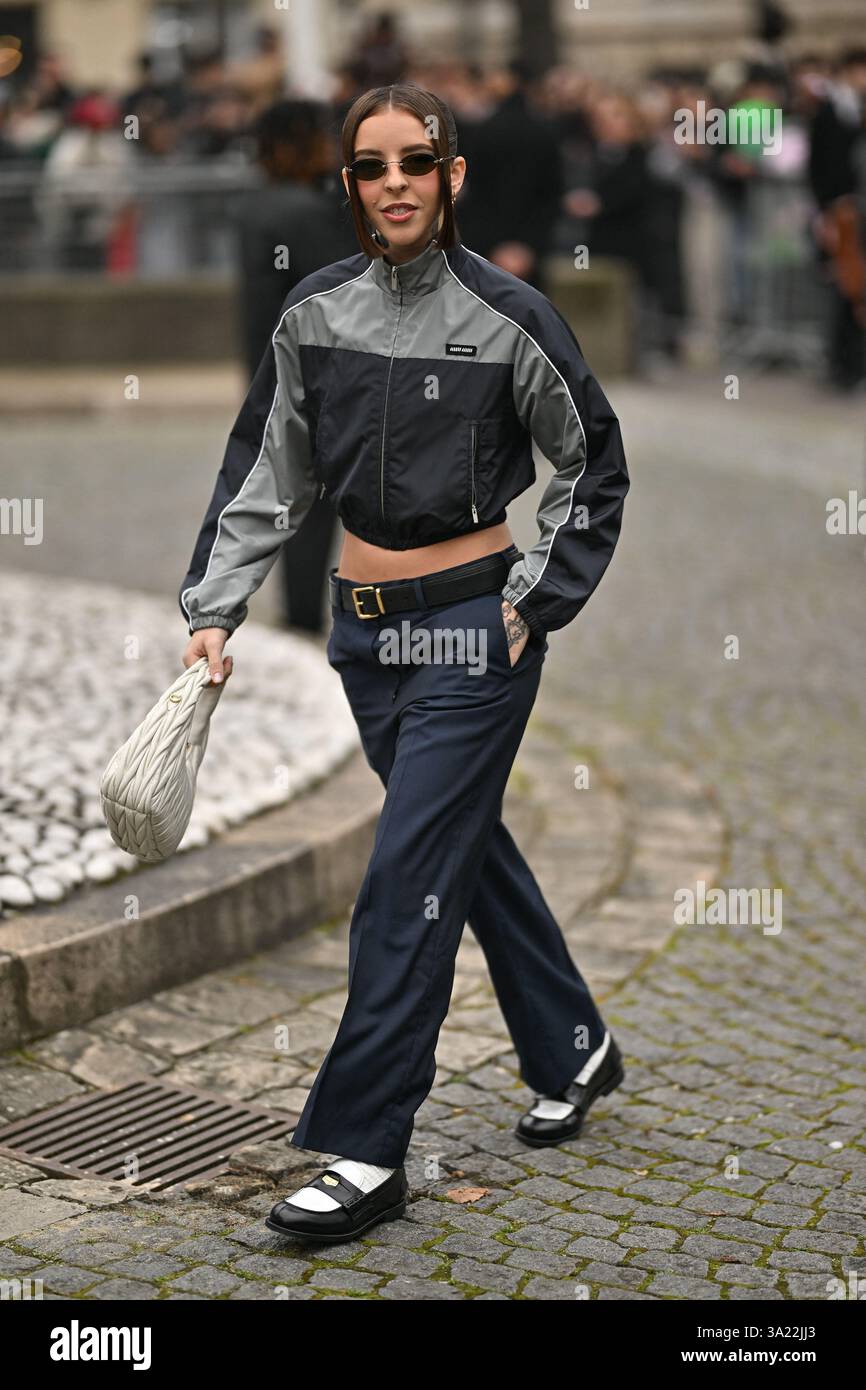 Paris, France. 11th Mar, 2025. Young Miko arriving at Miu Miu show ...