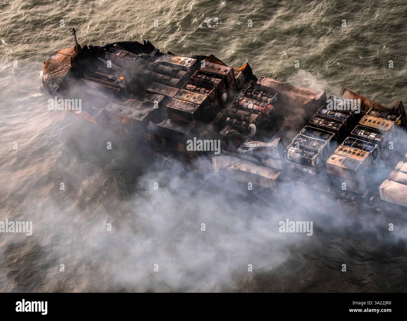 The Solong container ship drifts in the Humber Estuary, off the coast ...