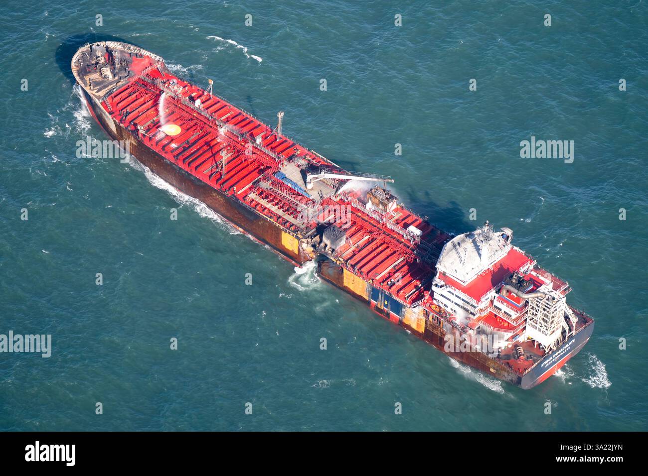 A view of the MV Stena Immaculate oil tanker, operating as part of the ...