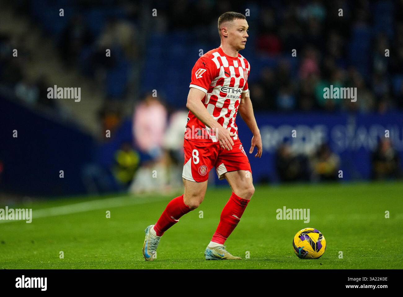 Viktor Tsyganov of Girona FC during the La Liga EA Sports match between RCD Espanyol and Girona ...