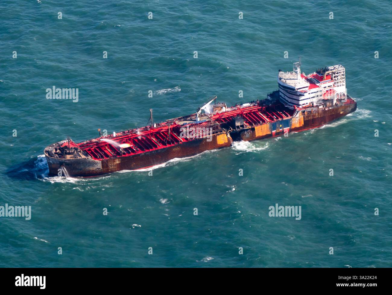 A view of the MV Stena Immaculate oil tanker, operating as part of the ...