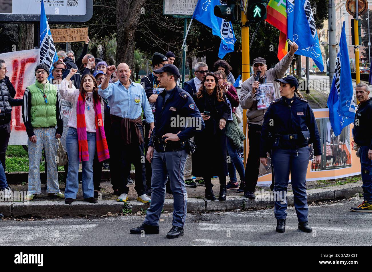 Demonstration in defense of beagle dogs ROME, ITALY - MARCH 11 ...