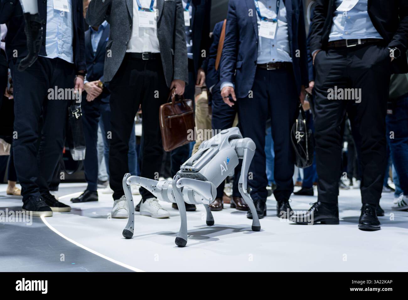 Barcelona, Spain - 4 March 2025:a robot dog is seen at the Mobile World ...