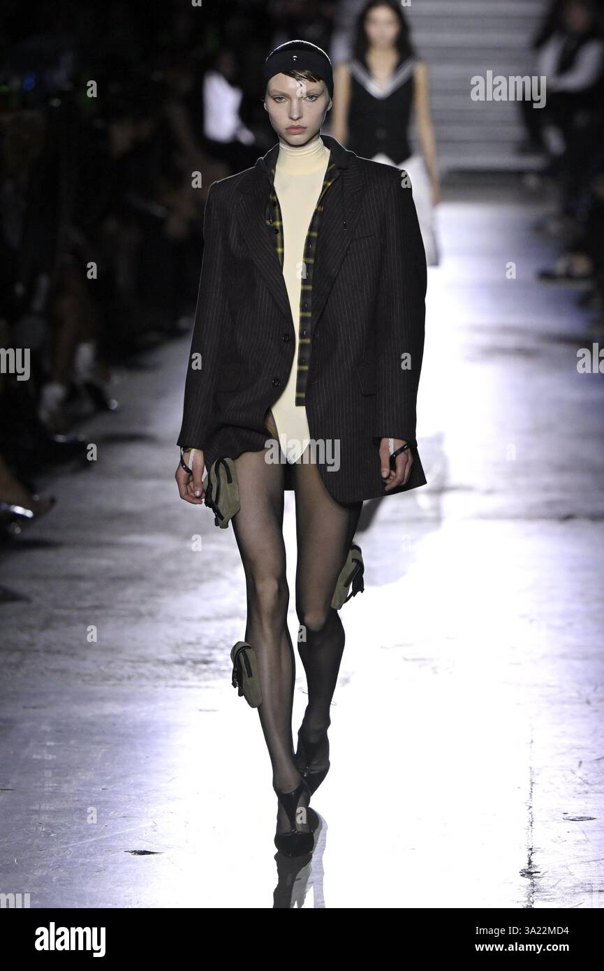 Paris, France. 09th Mar, 2025. Model Claire Marie Biegalski is seen on ...