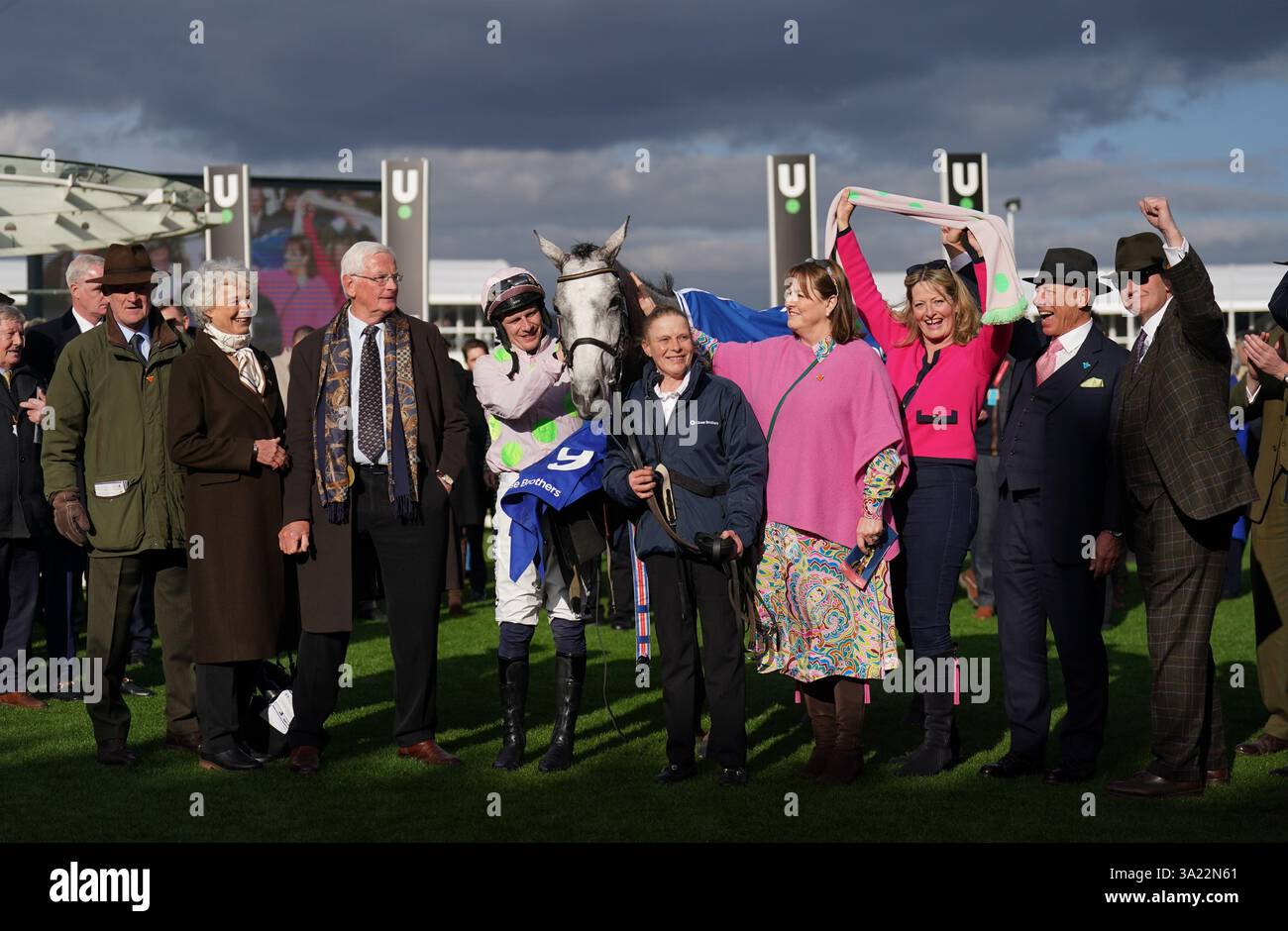 Jockey Paul Townend (centre), trainer Willie Mullins (left) and winning ...