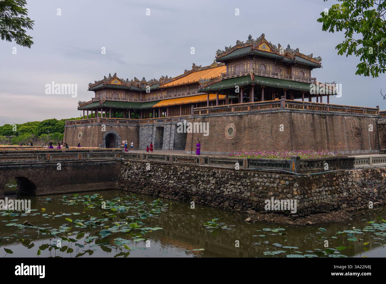 This is a view of the main gate to Hue Imperial Palace, an historic ...