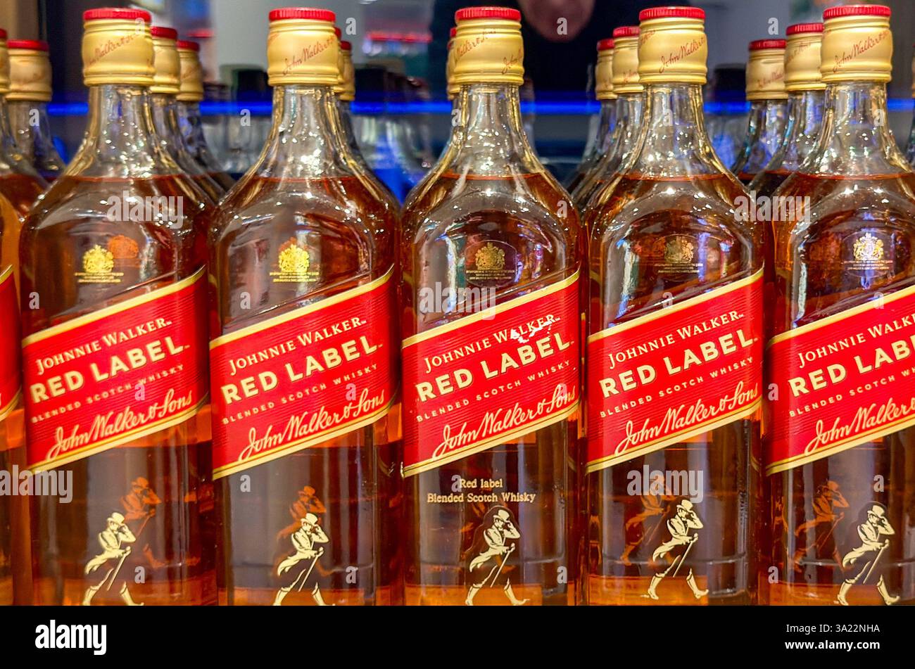 At sea, Atlantic Ocean - 5 January 2025: Close up view of a row of ...