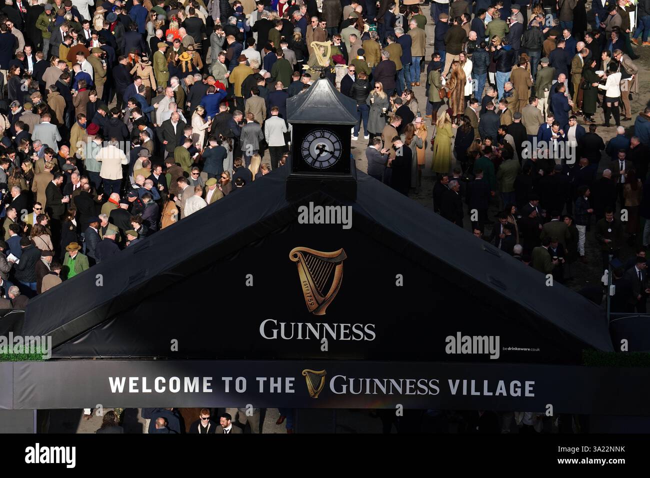 A general view of racegoers at The Guinness Village on day one of the ...