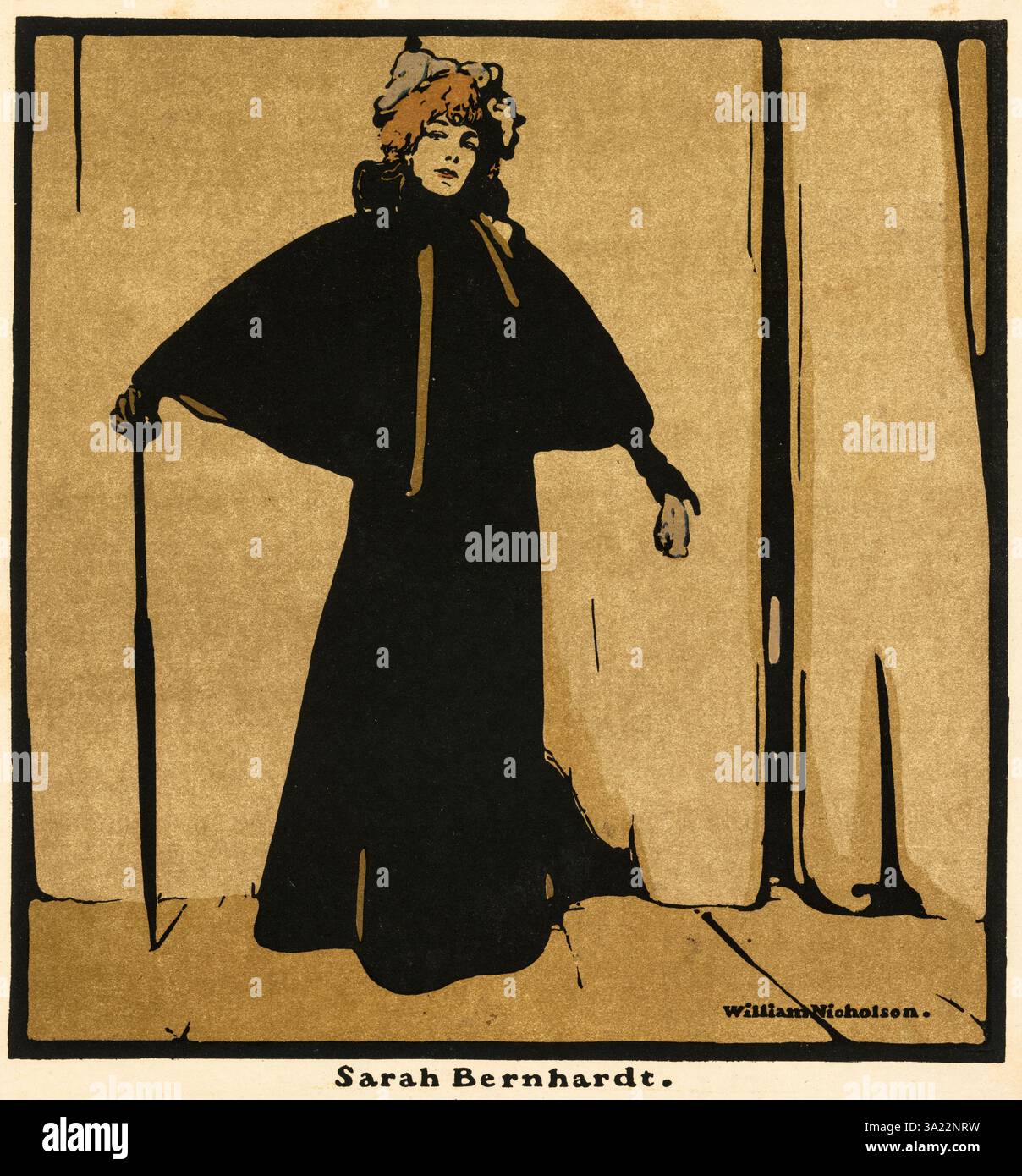 Twelve Portraits: Sarah Bernhardt. William Nicholson. 1899 Stock Photo ...