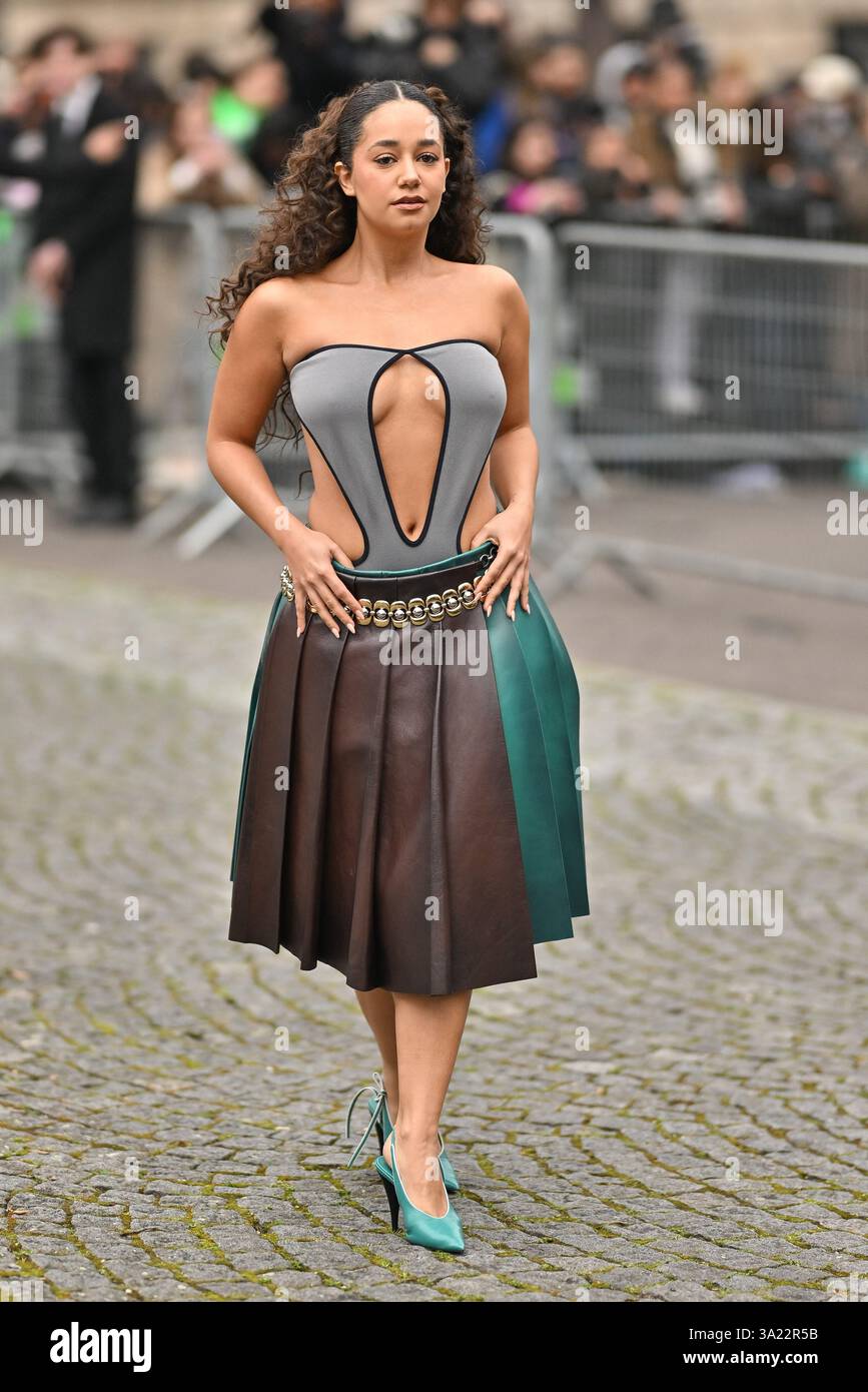 Paris, France. 11th Mar, 2025. Lena Mahfouf Situations arriving at Miu ...