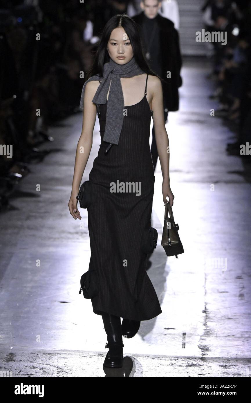 Model Zhao Ziqi is seen on the catwalk at the Coperni Ready to Wear ...