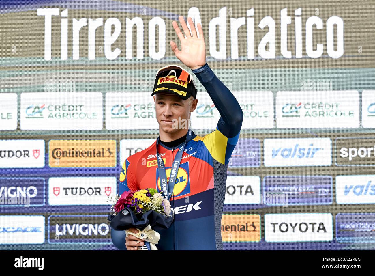Follonica, Italy. 11th Mar, 2025. Italian Jonathan Milan of Lidl-Trek ...