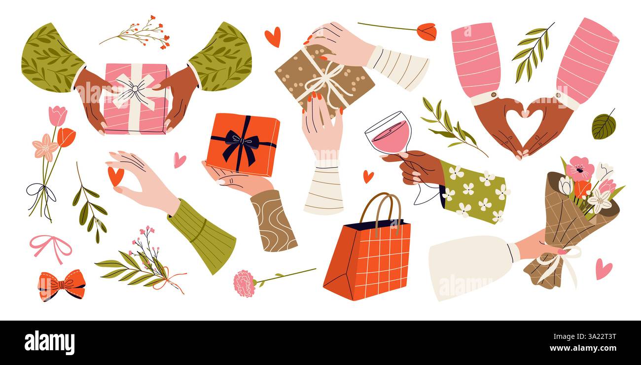 Vector set with isolated various gifts Stock Vector Image & Art - Alamy