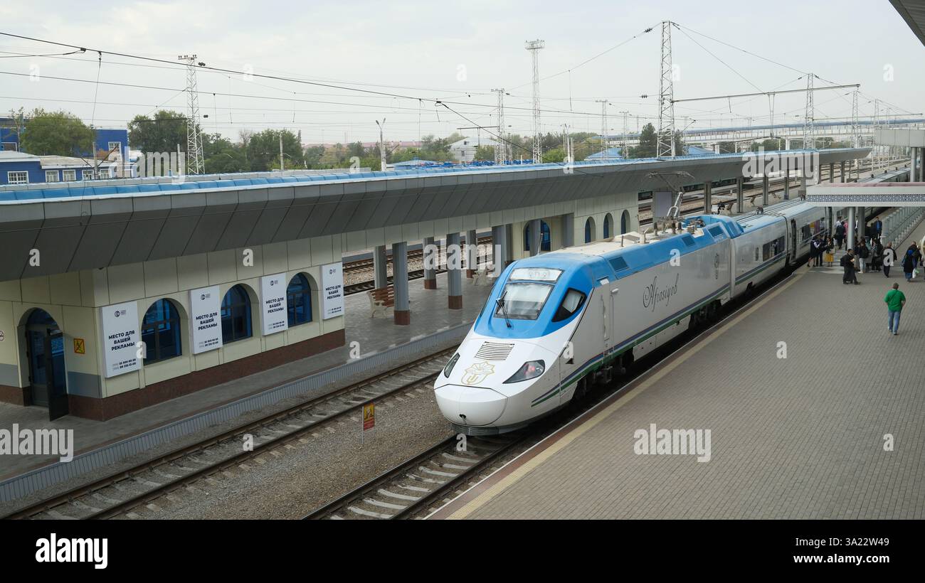 Tashkent, Uzbekistan 1 October 2024: afrosiyob, a High-speed rail in ...