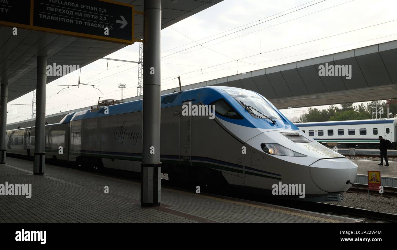 Tashkent, Uzbekistan 1 October 2024: afrosiyob, a High-speed rail in ...