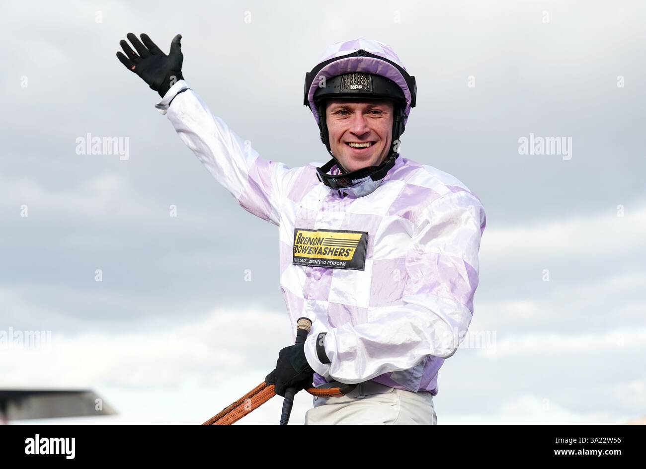Lorcan Williams aboard Golden Ace after winning the Unibet Champion ...