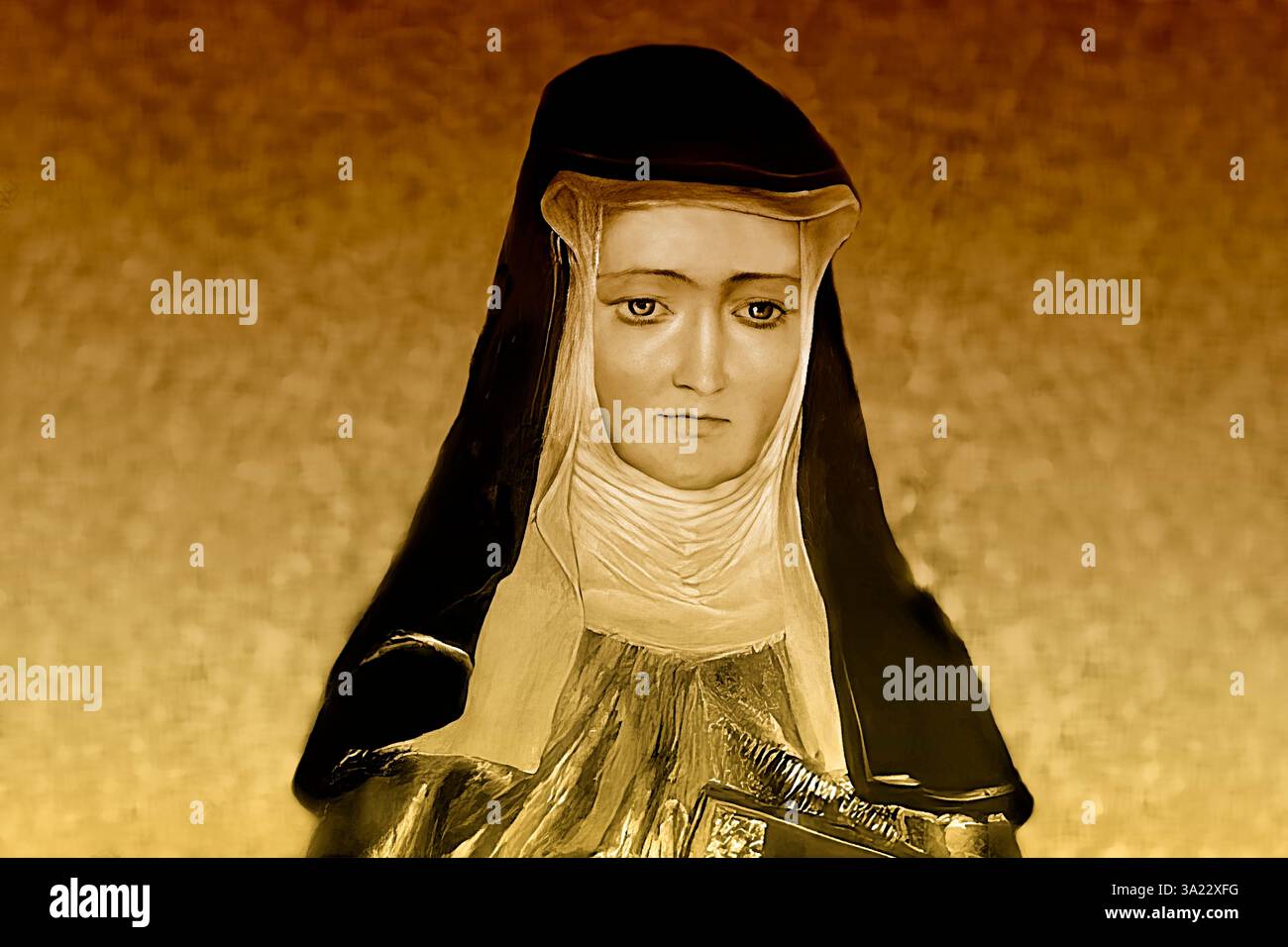 Figure of Hildegard of Bingen, Sibyl of the Rhine, 1098 – 1179, German ...