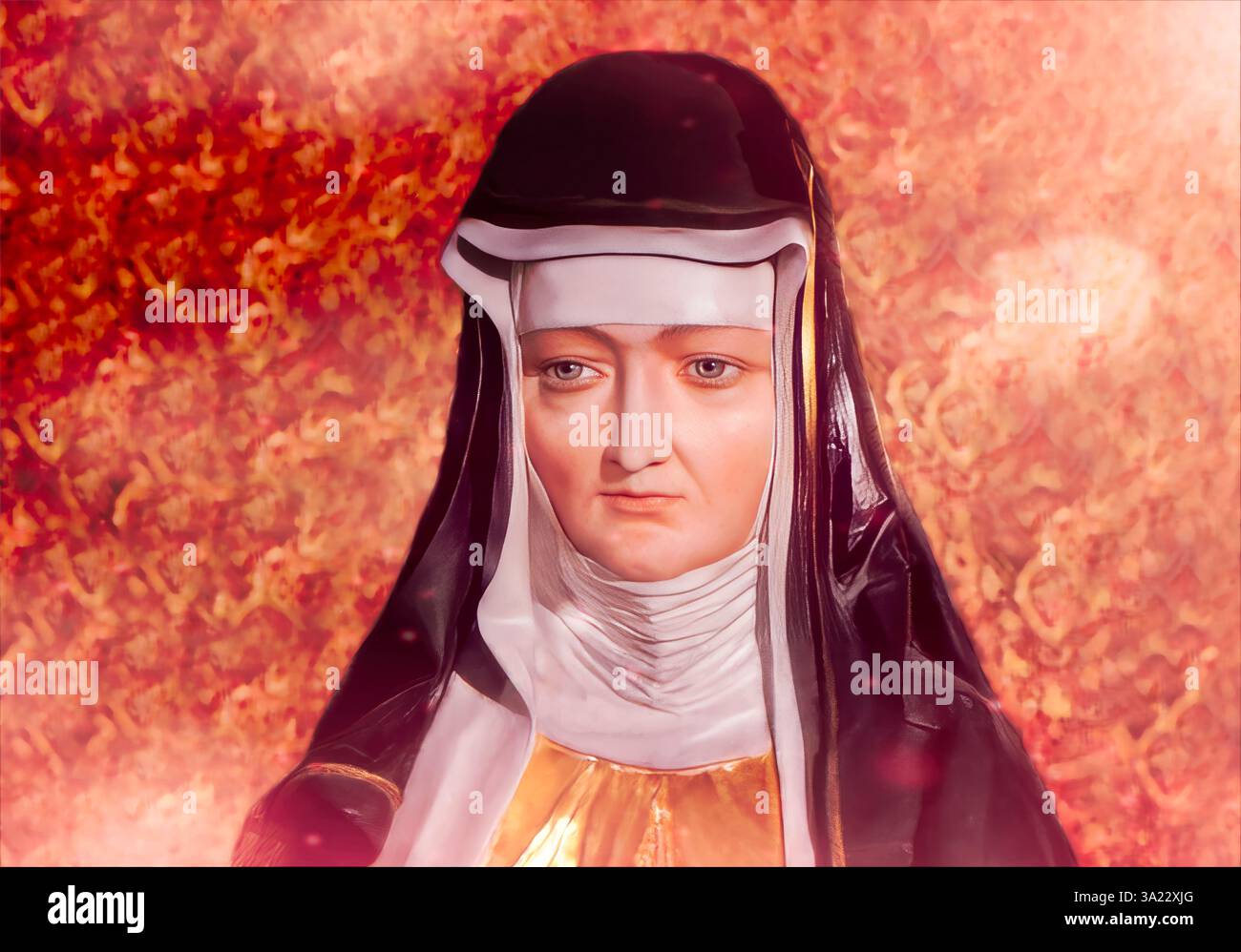 Figure of Hildegard of Bingen, Sibyl of the Rhine, 1098 – 1179, German ...