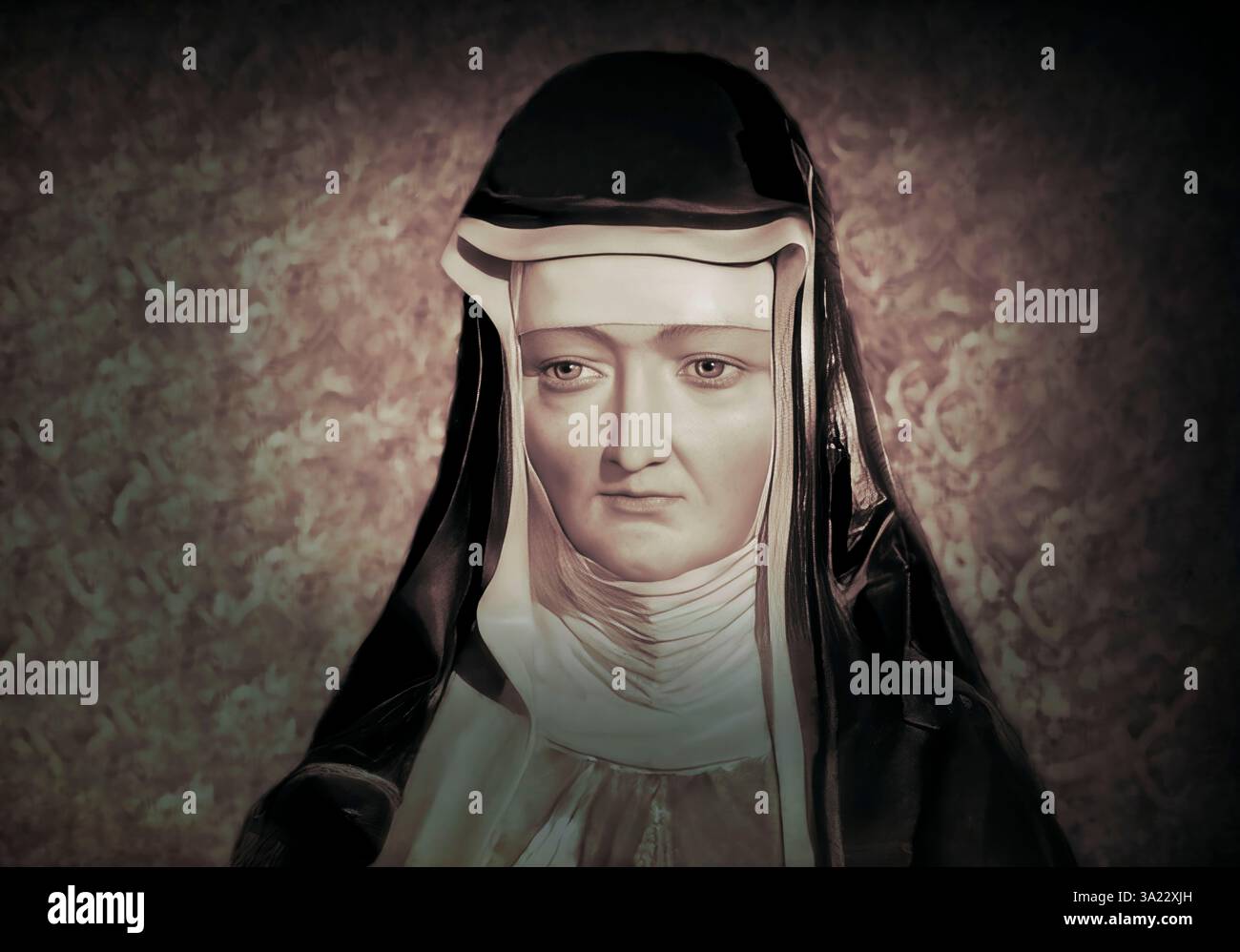 Figure of Hildegard of Bingen, Sibyl of the Rhine, 1098 – 1179, German ...