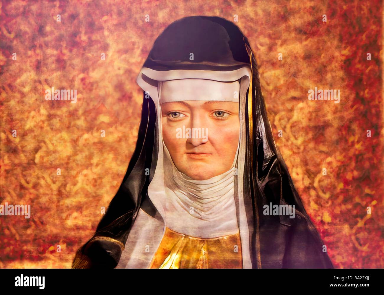 Figure of Hildegard of Bingen, Sibyl of the Rhine, 1098 – 1179, German ...