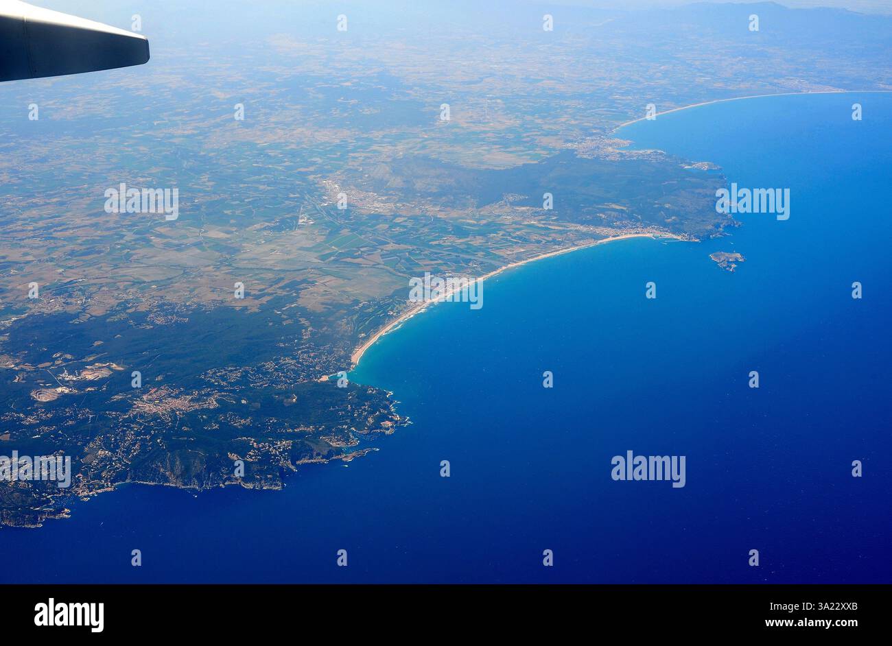 Empordà aerial view with, from right to left, Roses Bay (Alt Empordà ...
