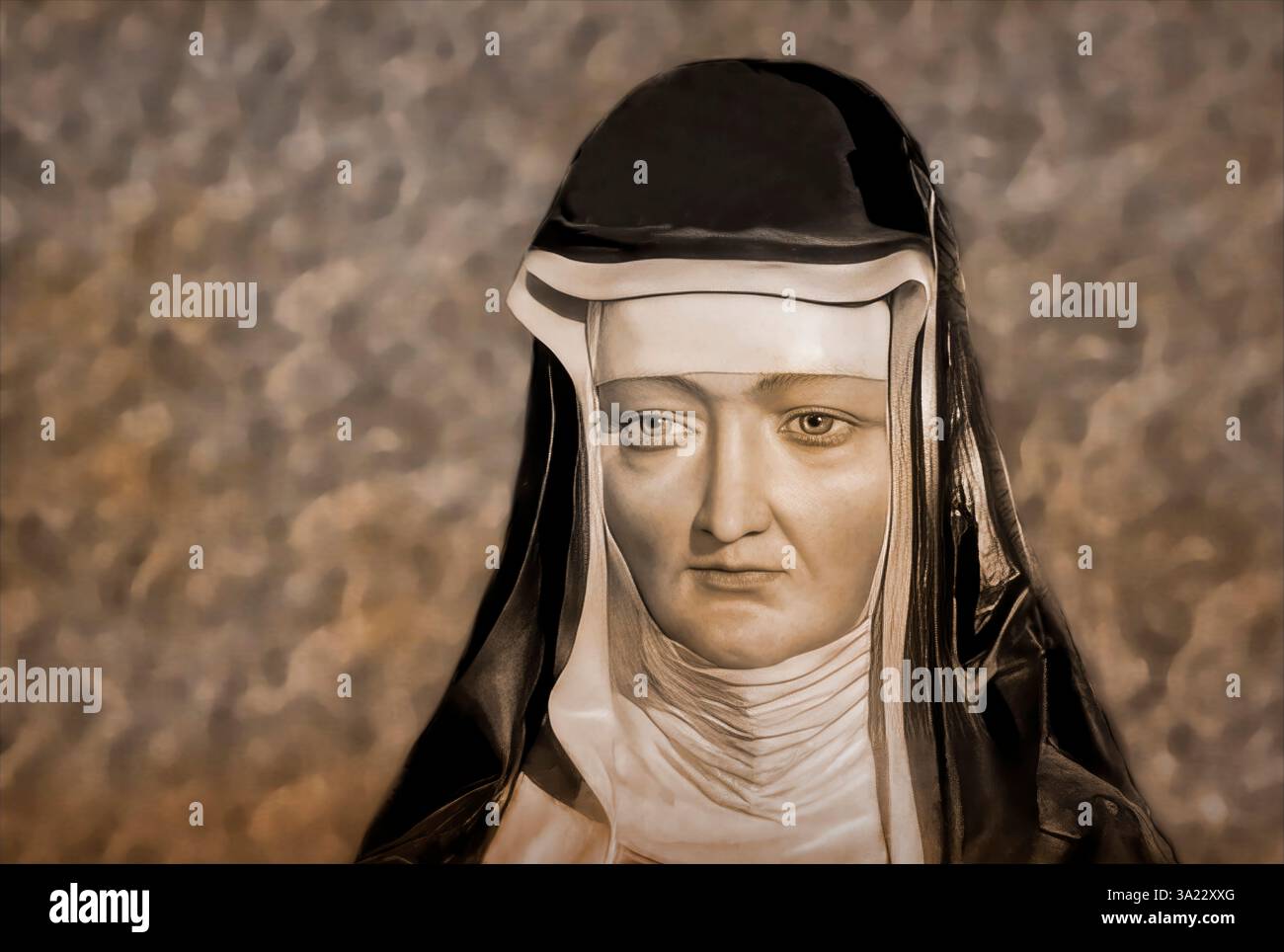 Figure of Hildegard of Bingen, Sibyl of the Rhine, 1098 – 1179, German ...