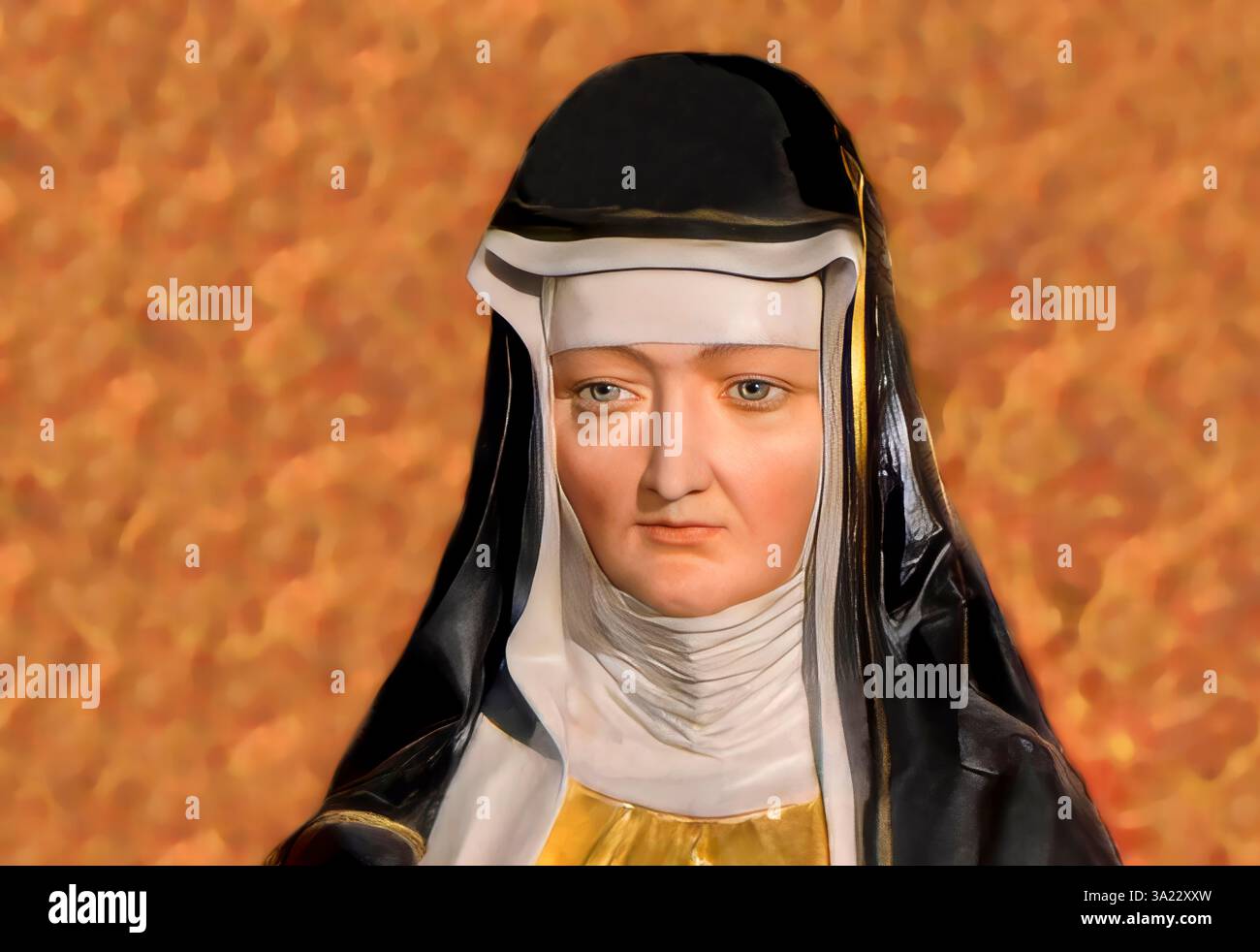 Figure of Hildegard of Bingen, Sibyl of the Rhine, 1098 – 1179, German ...