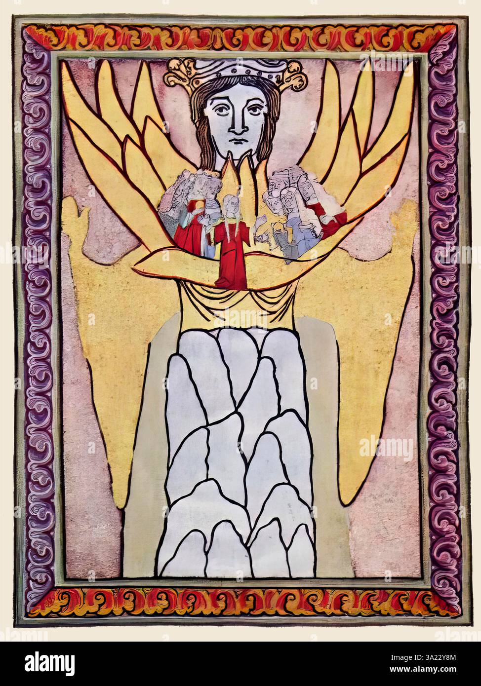 The mystical body, Illuminated manuscript page of Liber Scivias, by ...