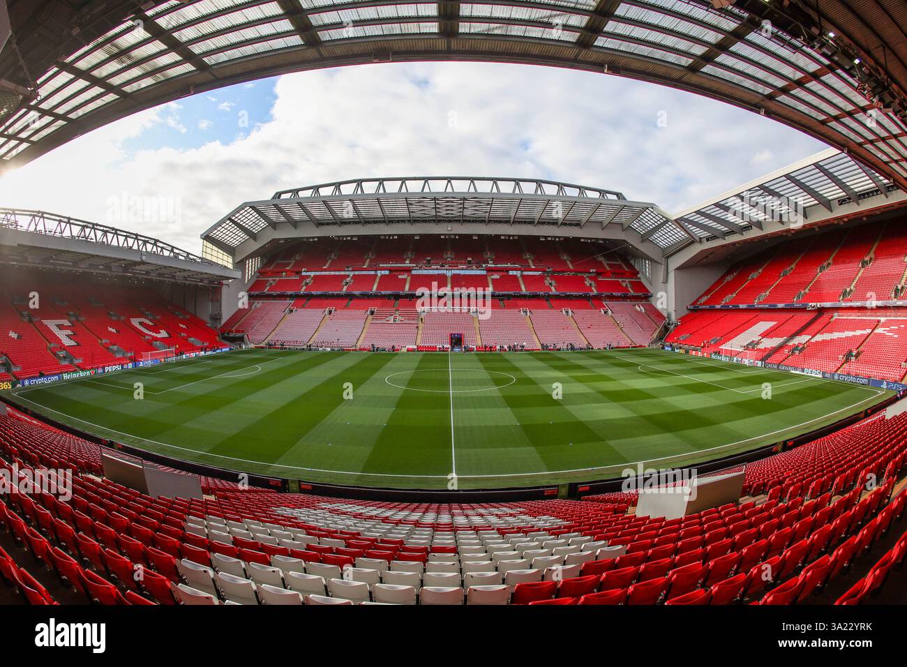 A general view of Anfield during the UEFA Champions League Last 16 ...